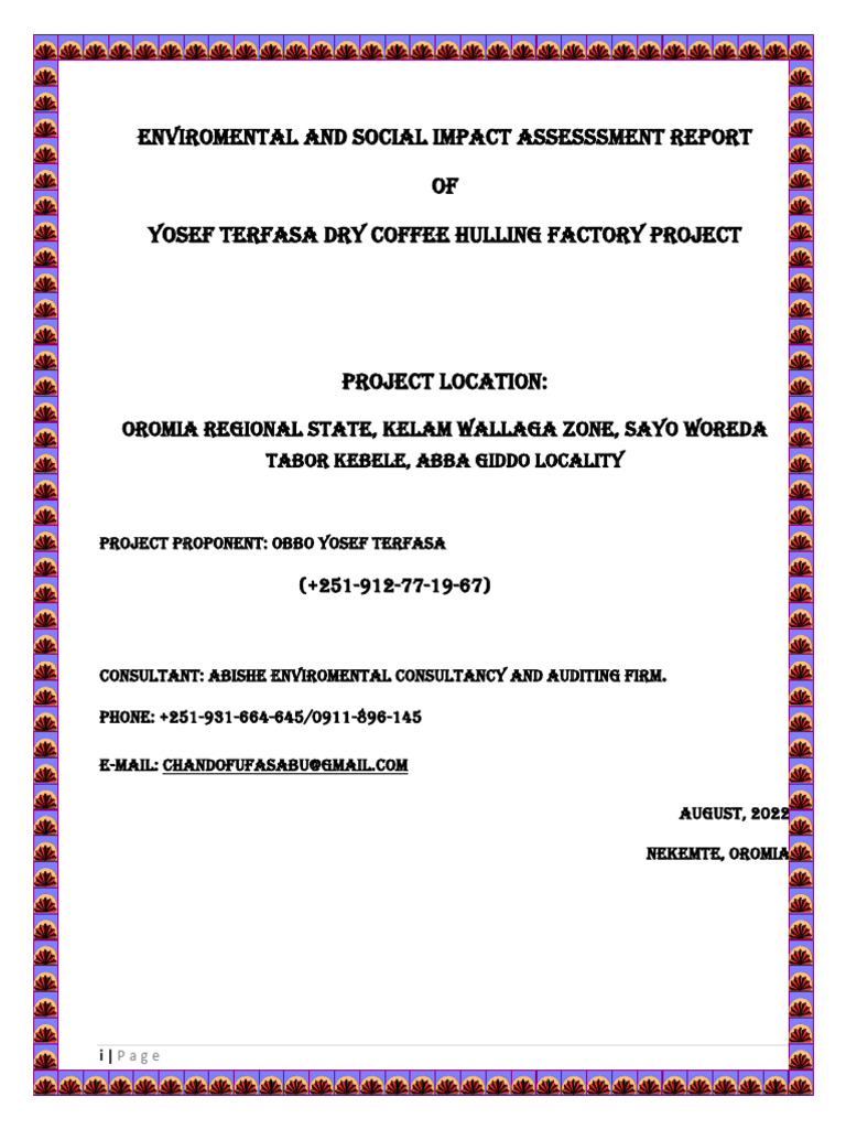 Environmental Impact Assessment for Coffee Hulling Factory | PDF ...
