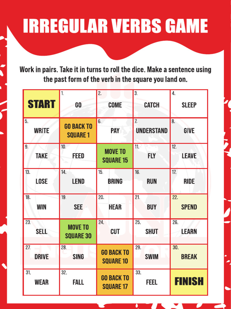 Irregular Verbs Game 2 3 | PDF