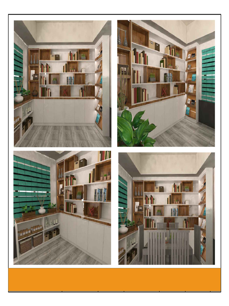 Lounge Bookshelves Interior Design Plan | PDF