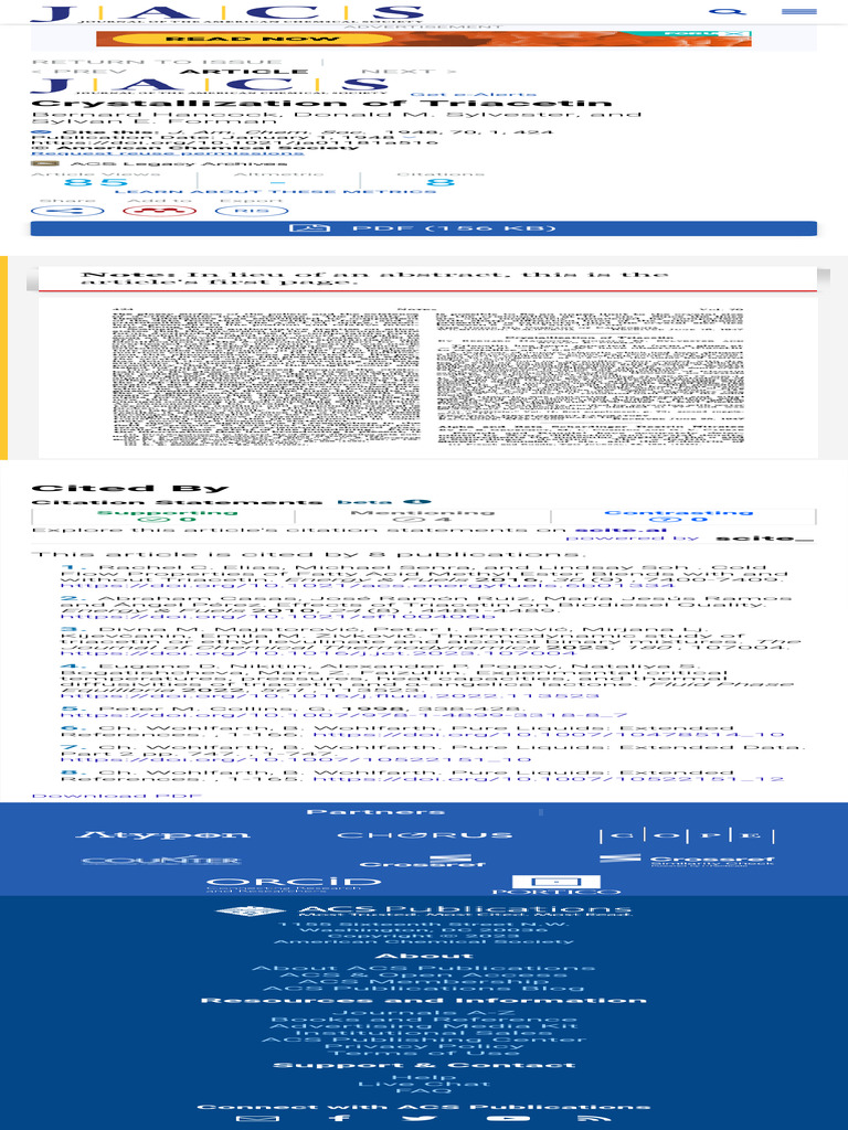 Crystallization of Triacetin Journal of The American Chemical Society ...