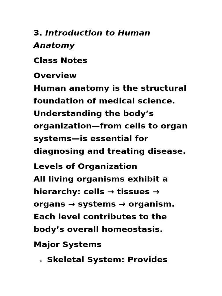 Human Anatomy Overview and Importance | PDF