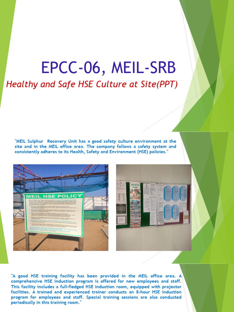 MEIL-SRB: Enhancing HSE Culture and Safety | PDF | Road Traffic Safety ...