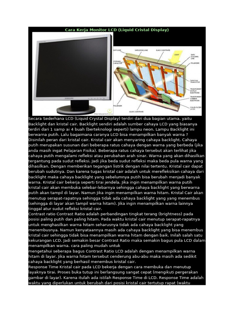 Cara Kerja Monitor LCD dan CRT | PDF