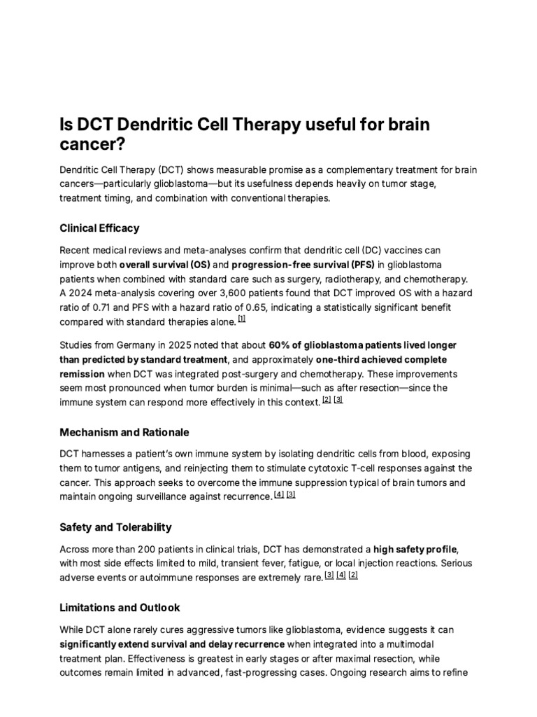 DCT Dendritic Cell Therapy in France | PDF | Immunotherapy | Clinical Trial