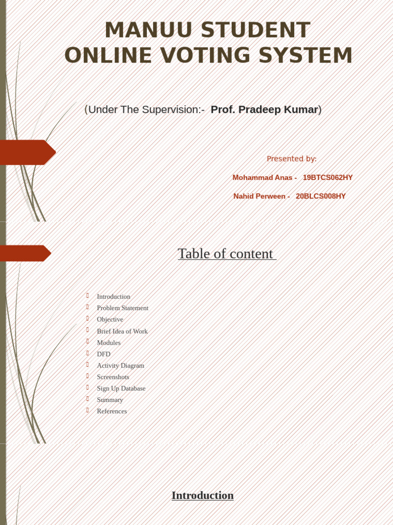 MANUU Student Online Voting System | PDF | Electronic Voting | Voting