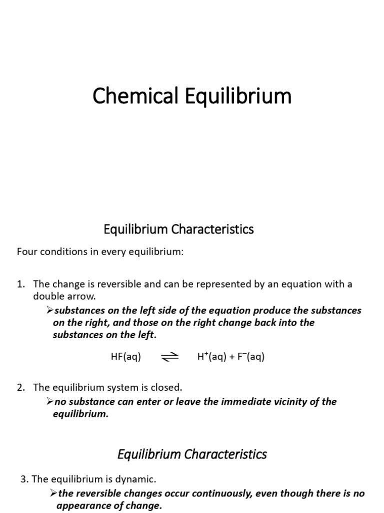 Unit 2 - Chemical Equilibrium - CH 18 | PDF | Reaction Rate | Chemical ...