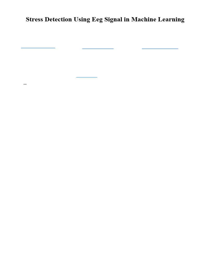 EEG-Based Stress Detection Using ML | PDF | Artificial Intelligence ...