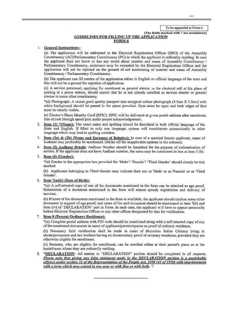 Form Instruction PDF | PDF