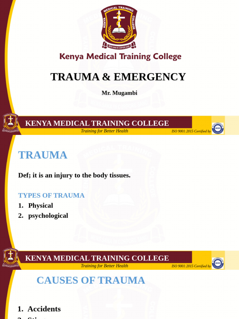 Trauma and Emergency Care Overview | PDF | Emergency Department | Major ...