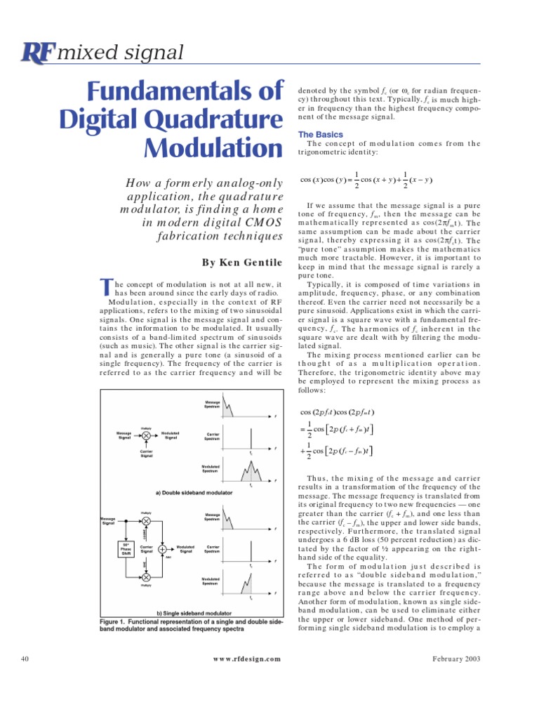 Fundamentals of Digital Quadrature Modulation: Mixed Signal | PDF | Frequency Modulation ...