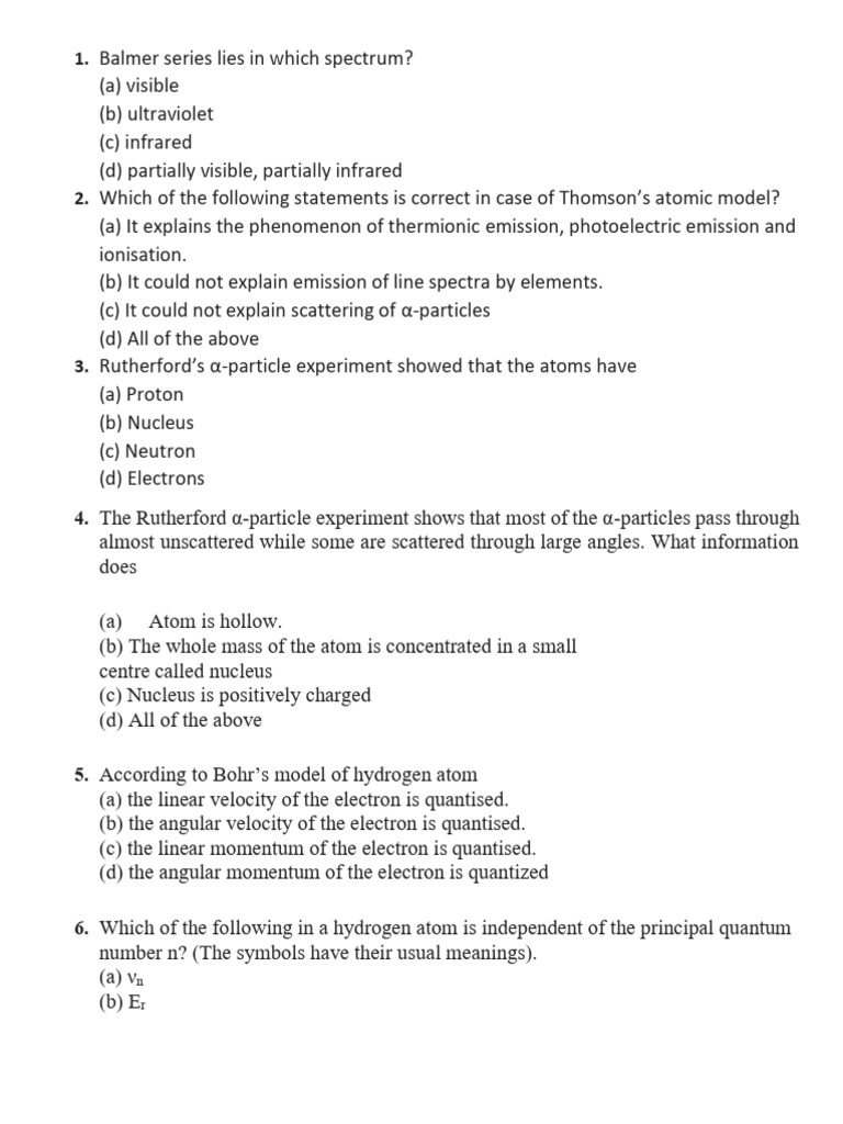 Atoms and Nuclei | PDF | Spectral Line | Atoms