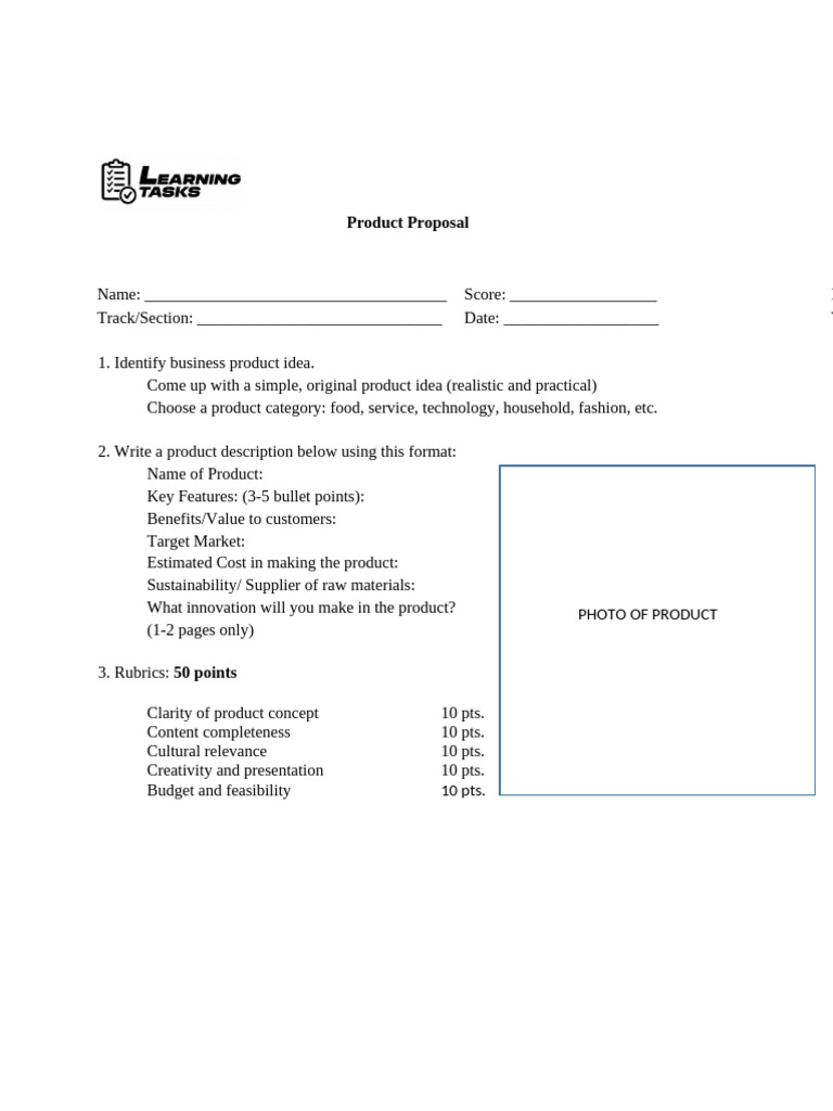 Product Proposal Guidelines | PDF
