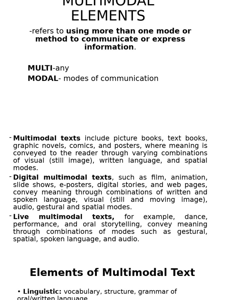 Multimodal Elements | PDF