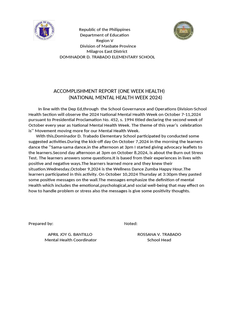 Ar 1week Health2024 Ddtes | PDF