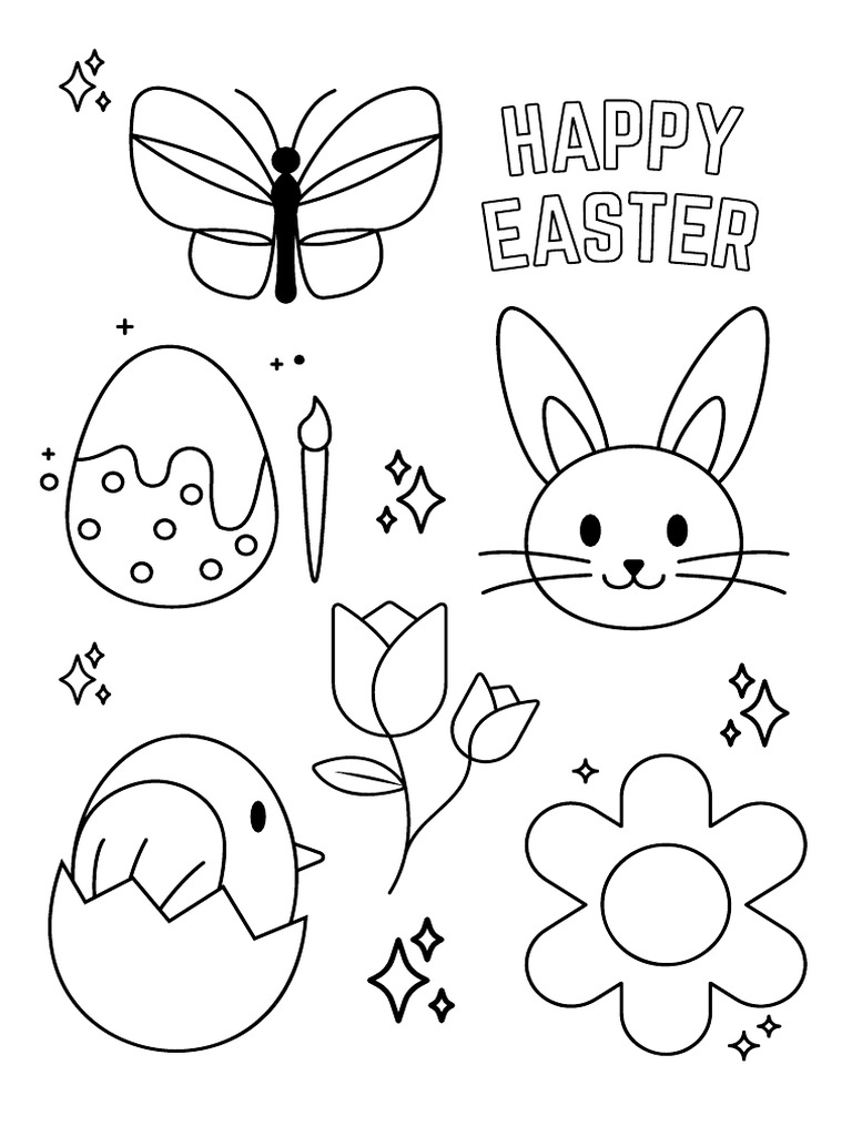 Happy Easter Coloring Activity For Kids PDF | PDF