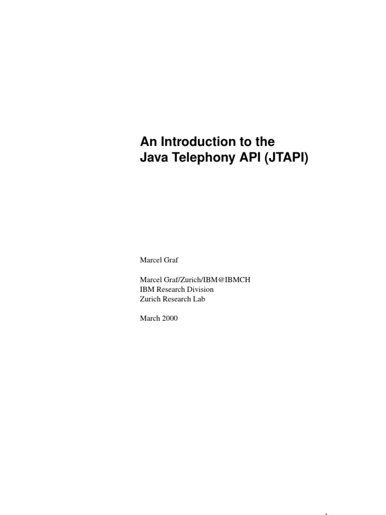 Jtapi Tutorial | PDF | Application Programming Interface | Telephony