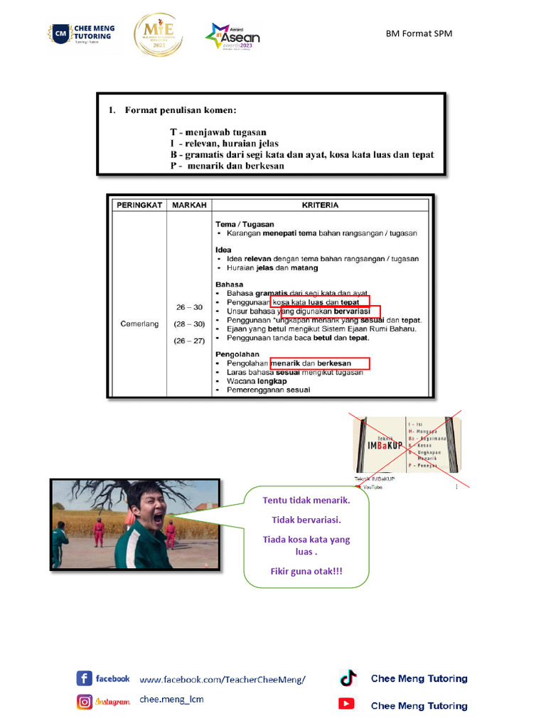 Format Penulisan BM SPM yang Efektif | PDF