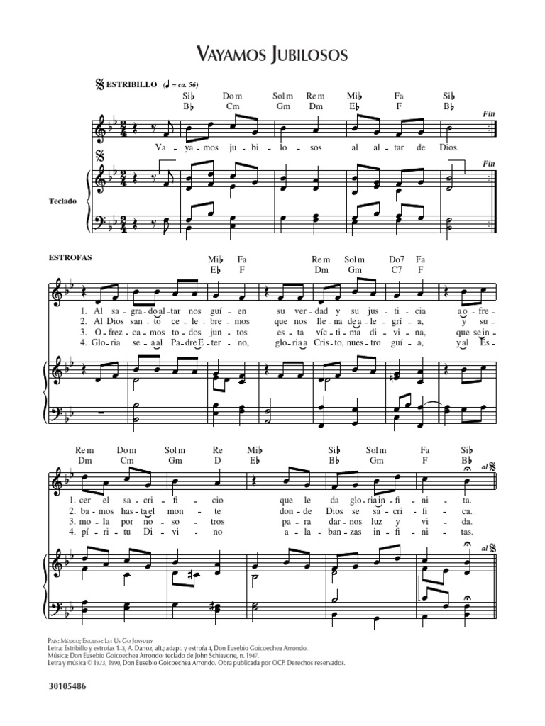 Vayamos-Jubilosos Partitura 30105486 | PDF