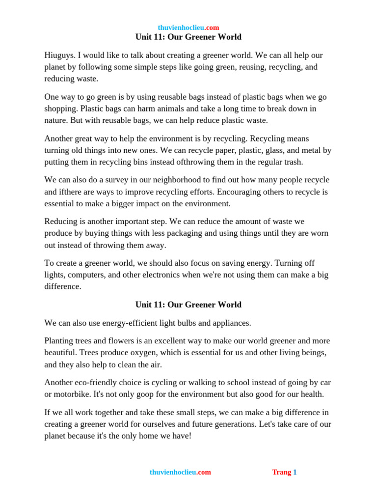 Creating a Greener World Guide | PDF