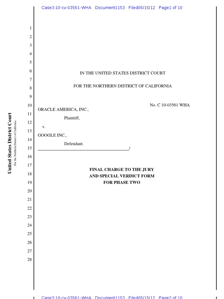Jury Instructions and Verdict Form, Patent Phase | PDF