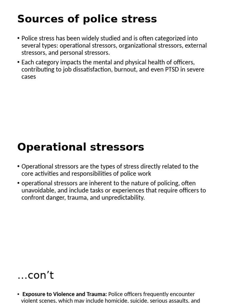 Sources of Police Stress | PDF | Psychological Trauma | Stress (Biology)