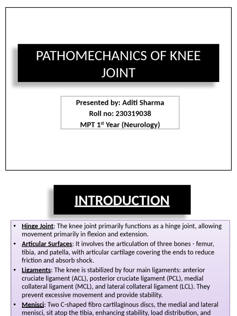 Knee Joint Pathomechanics Explained | PDF | Knee | Joint