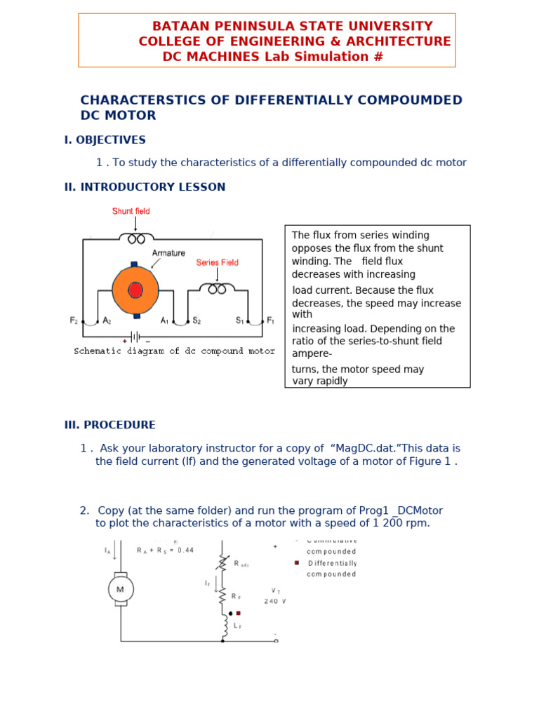 DC Differentially Compounded Motor | PDF | Electrodynamics | Electricity