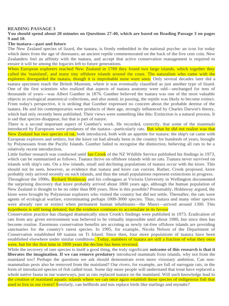 Tuatara Conservation and Future Prospects | PDF | Biology | Zoology