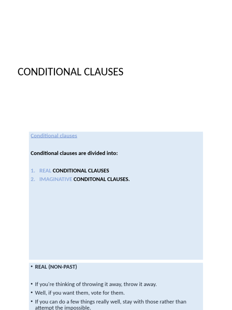 Conditional Clauses | PDF