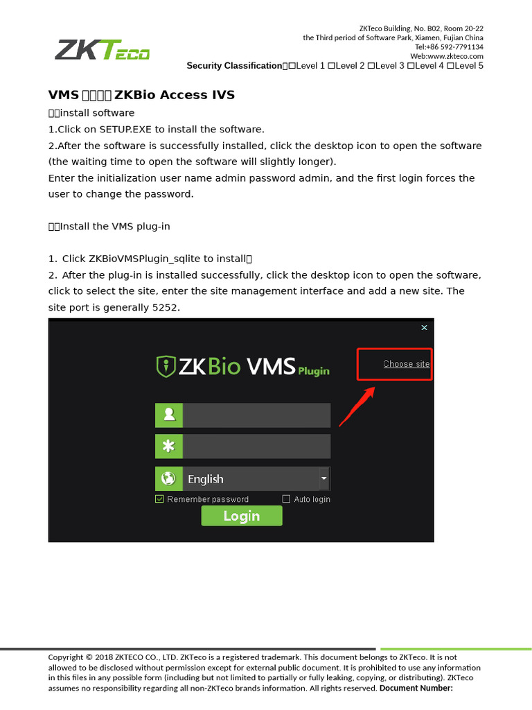 ZKBio Access IVS Installation Guide | PDF | Copyright | Software