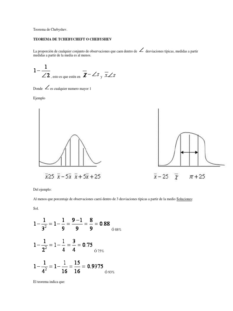 Teorema de Chebyshev | PDF | Desviación Estándar | Diferencia
