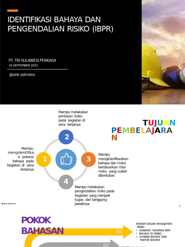 Identifikasi Bahaya Dan Penilaian Risiko (IBPR) - 2021@arie Zahrains | PDF