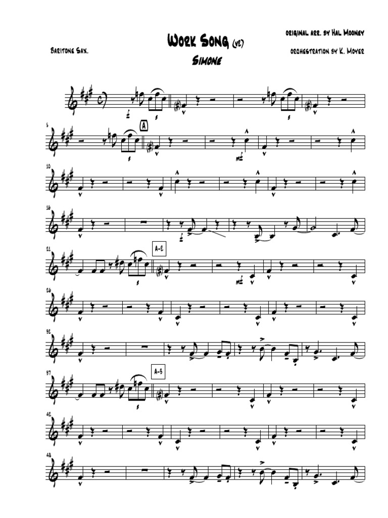 Work Song - Sax Bar | PDF