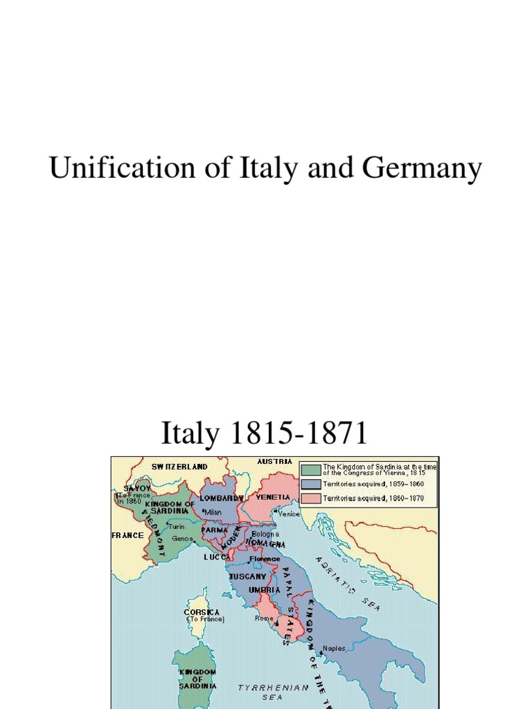 Unification of Italy and Germany | PDF | Otto Von Bismarck | German Empire