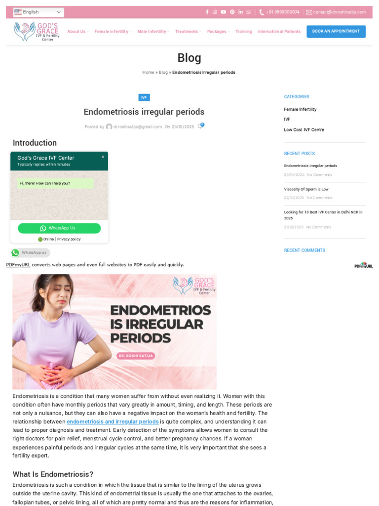Endometriosis and Irregular Periods Explained | PDF | Menstrual Cycle ...