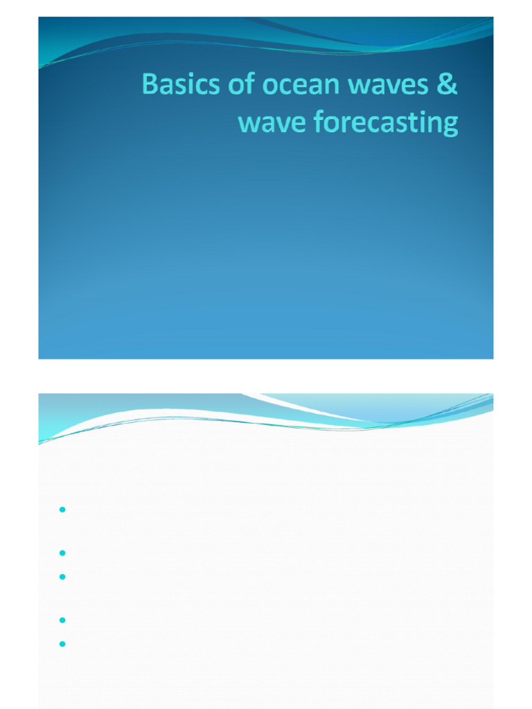L2-Basics of Ocean Waves and Wave Forecasting - Sandhya K.G | PDF ...