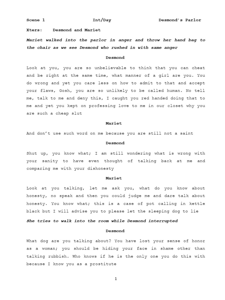 Audition Script Main | PDF