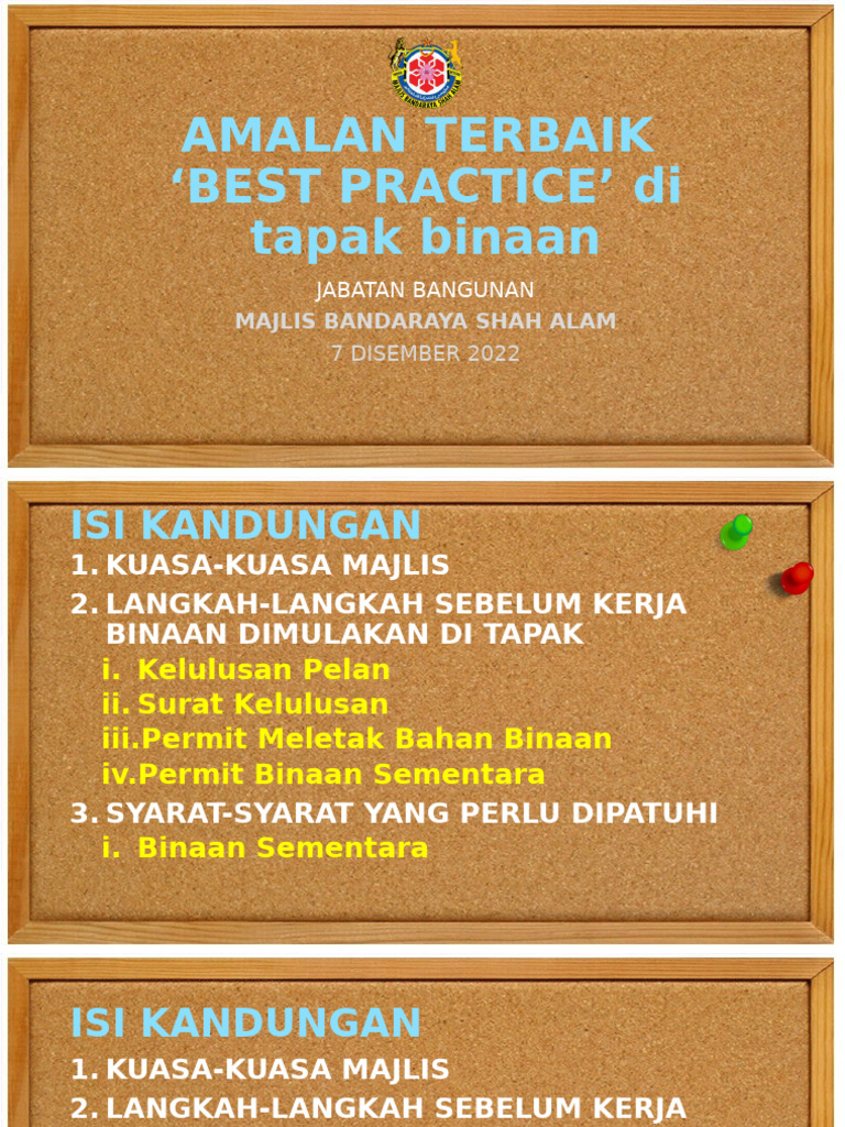 Present Best Practice Di Tapak Binaan - Cidb 16 Nov 2022 | PDF