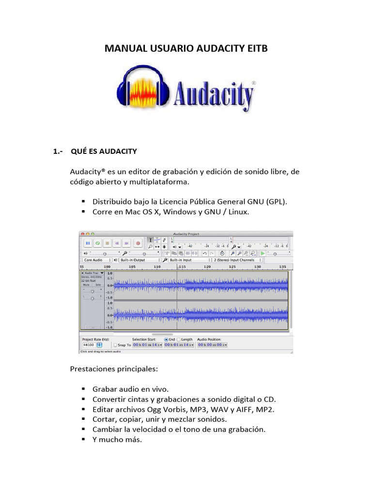 Manual de Usuario Audacity EITB | PDF | Archivo de computadora ...