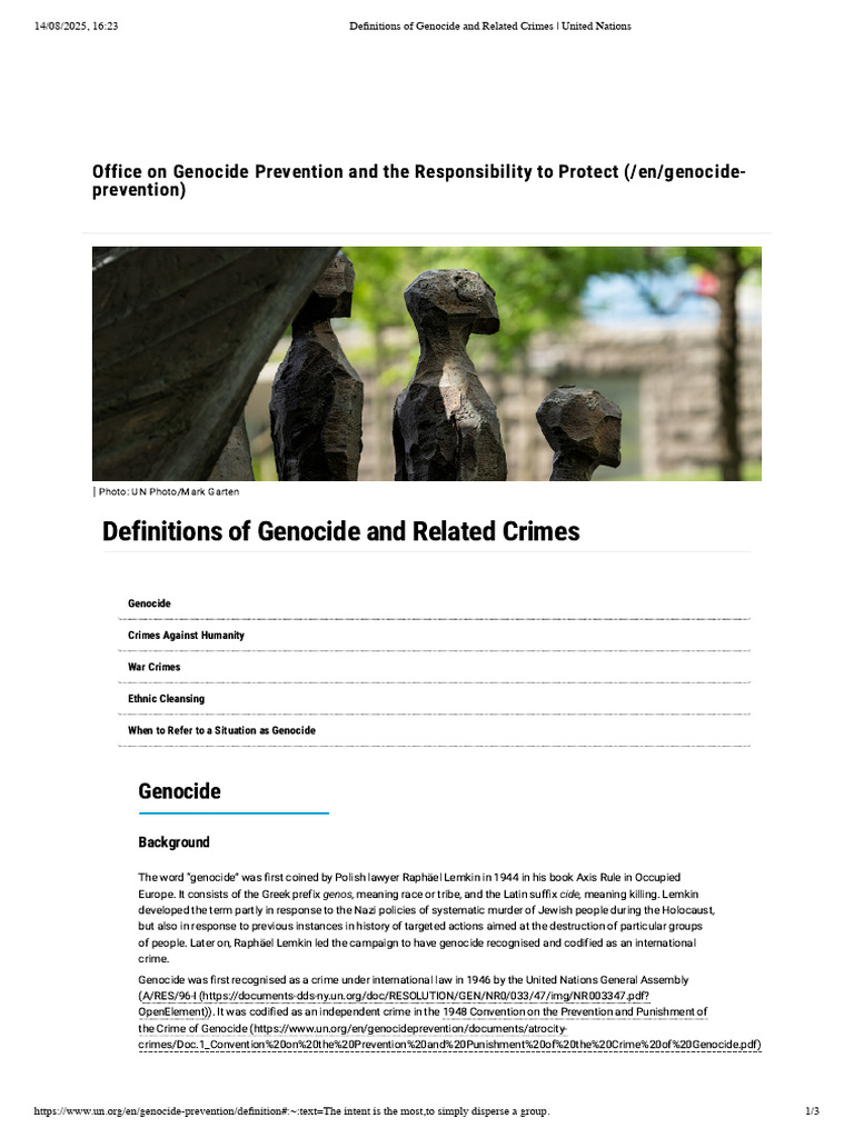 Definitions of Genocide and Related Crimes - United Nations | PDF ...