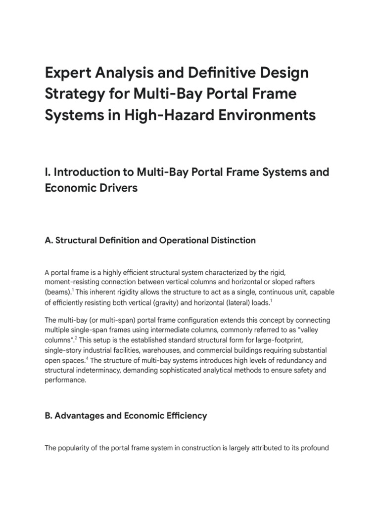 Multi-Bay Portal Frame Design Insights | PDF | Beam (Structure ...