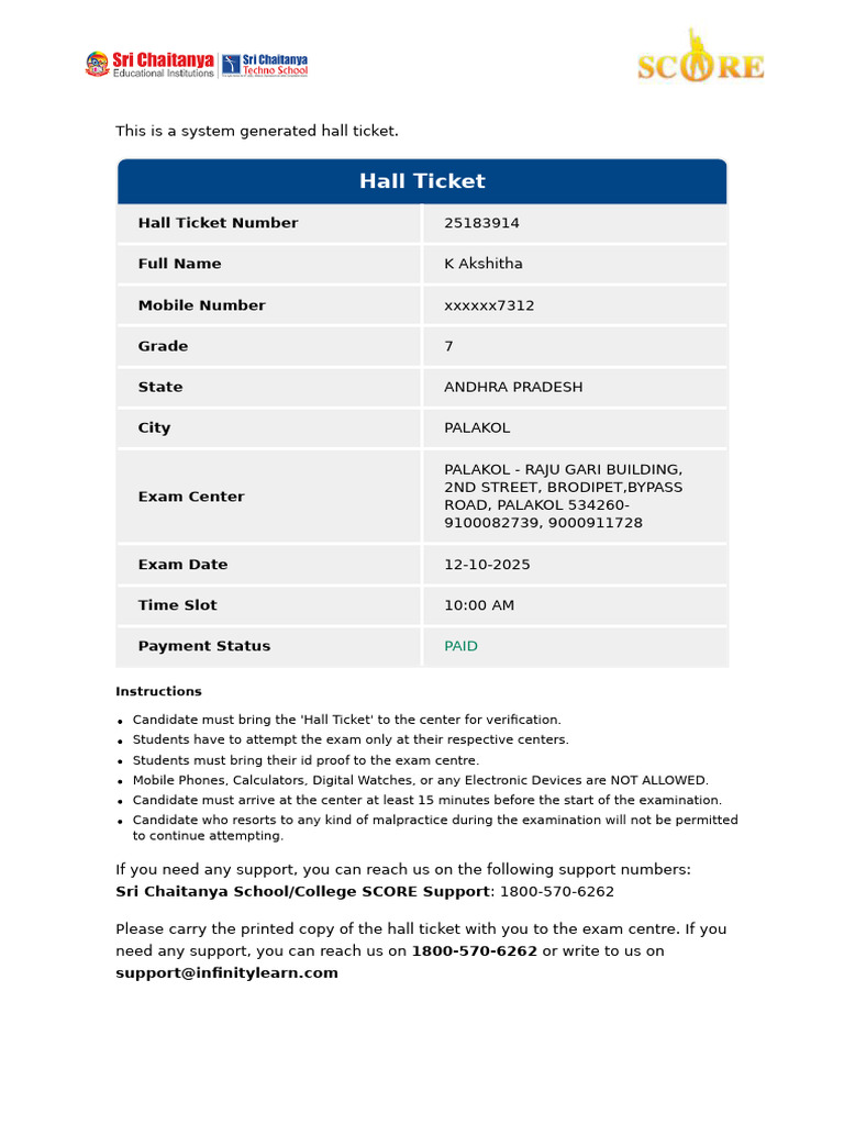 Hall Ticket: Hall Ticket Number Full Name Mobile Number Grade State ...