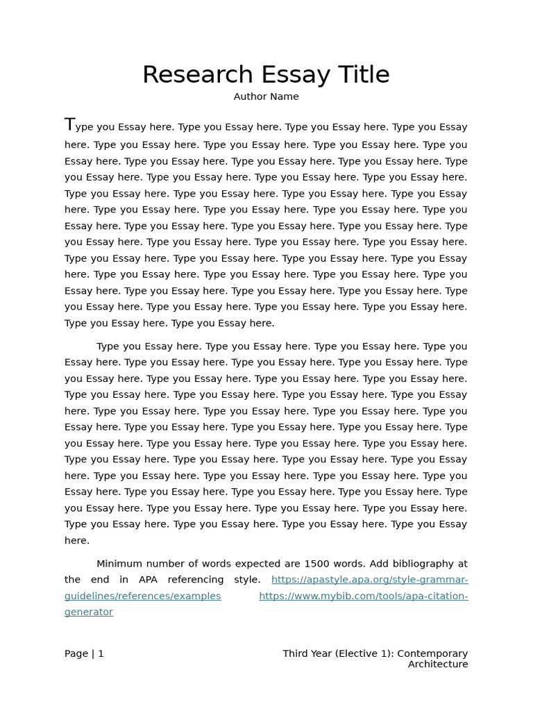 Research Essay Template 2 | PDF