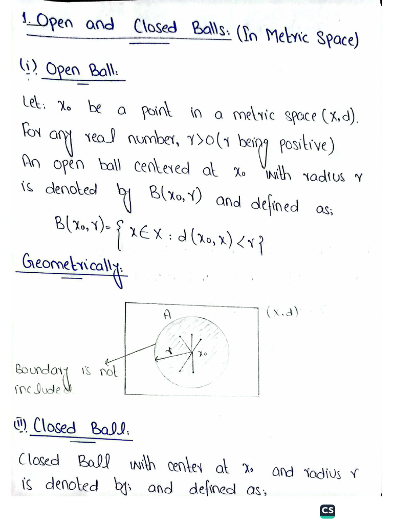 Open and Closed Ball | PDF