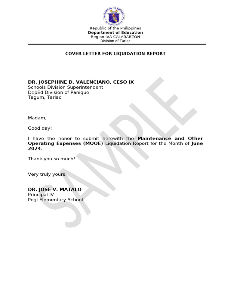 Cover Letter For Liquidation | PDF