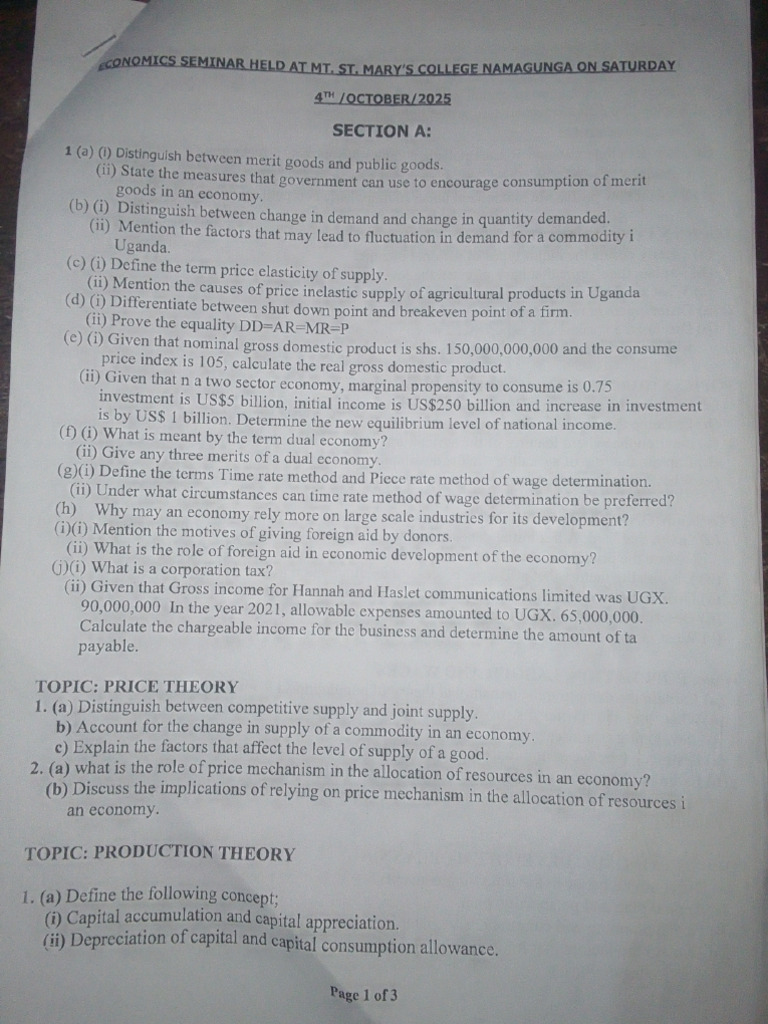 Namagunga Econ Seminar 2025 | PDF