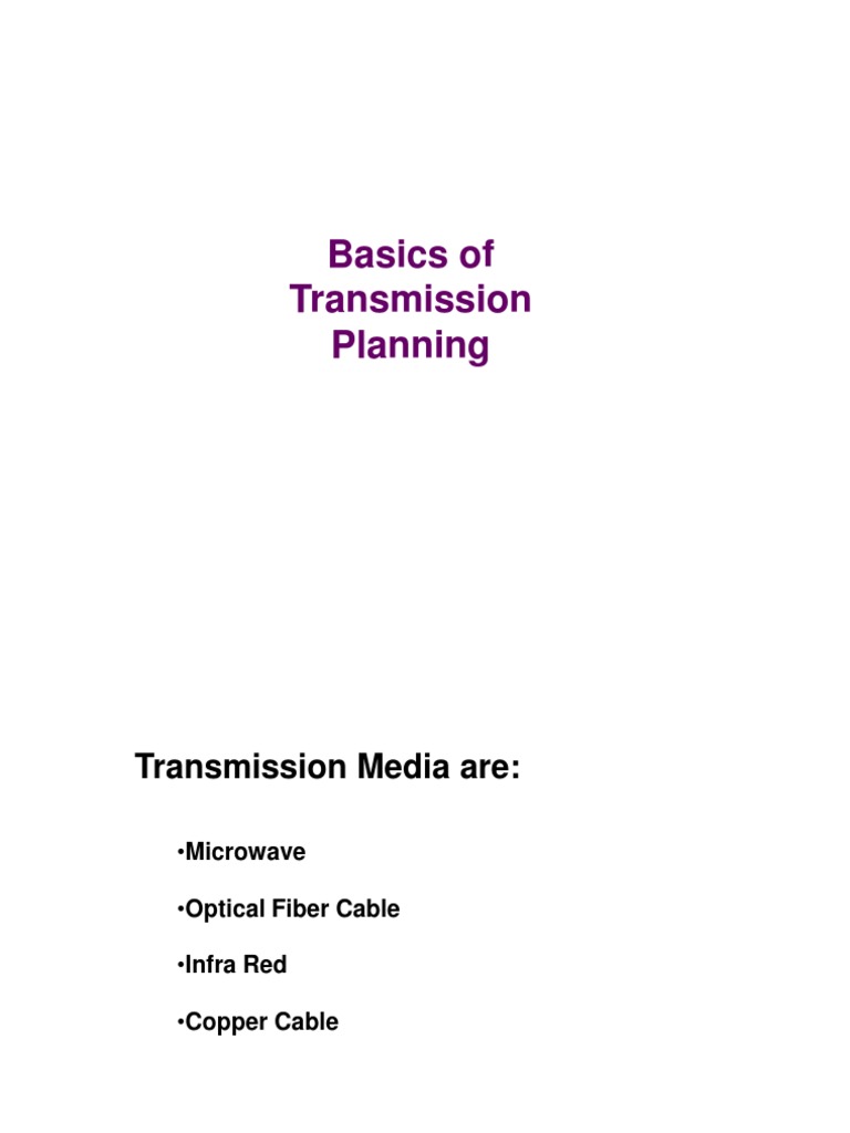 Basics of Transmission Planning | PDF | Duplex (Telecommunications ...