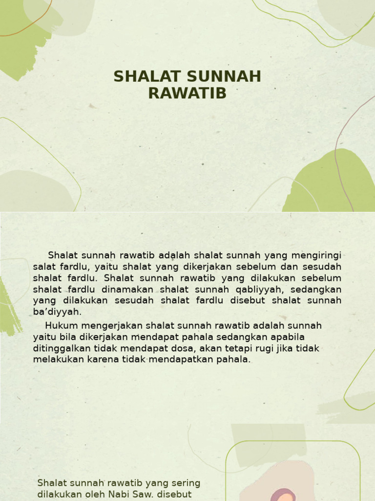 Panduan Shalat Sunnah Rawatib | PDF