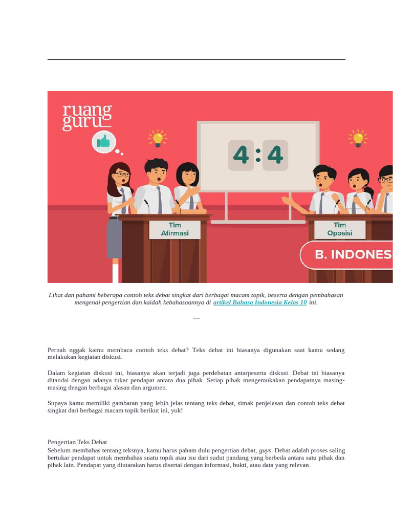 Materi Debat Untuk OSIS | PDF