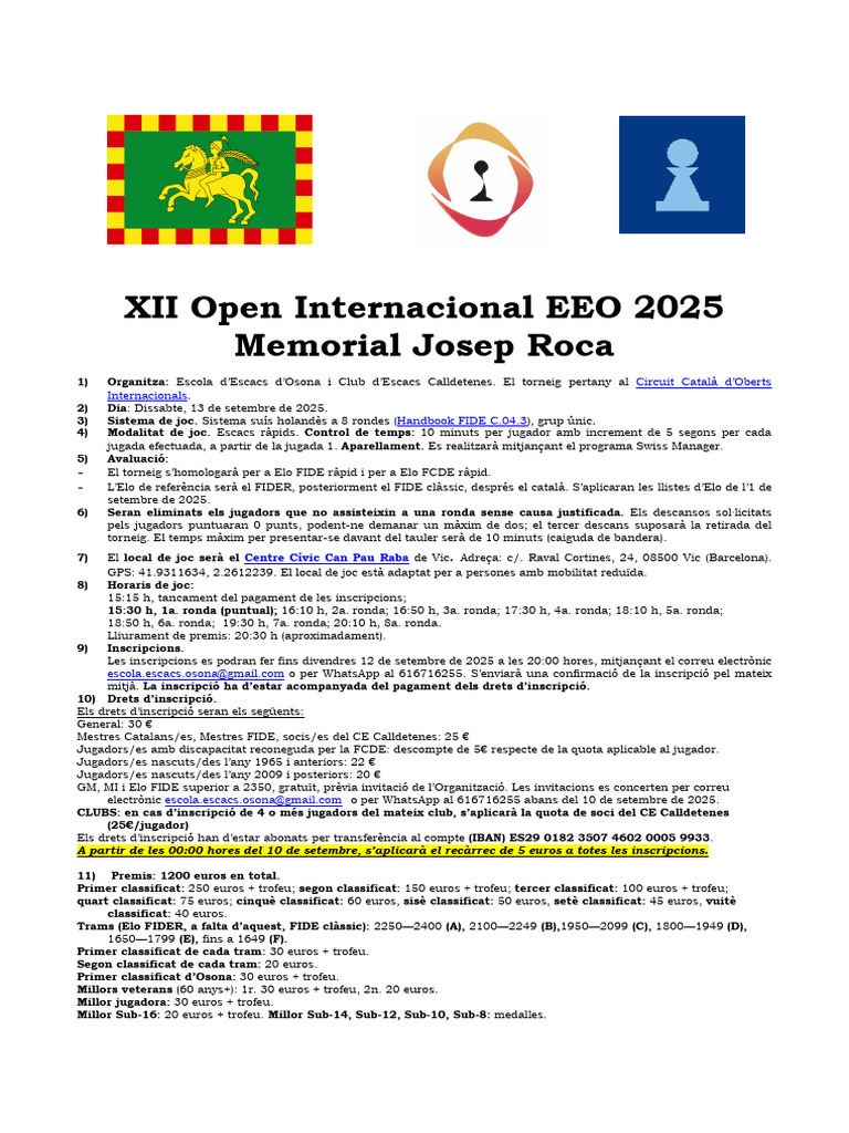 XII Open Internacional EEO CAT | PDF
